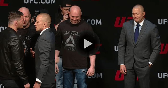No Respect! Bisping Blasts And Towers Over Smaller GSP During Today's INTENSE Staredown - REPLAY ...