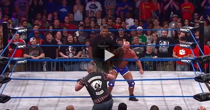 Watch Rampage Jackson Jump The WWE Ropes, Save Kurt Angle From Vicious ...